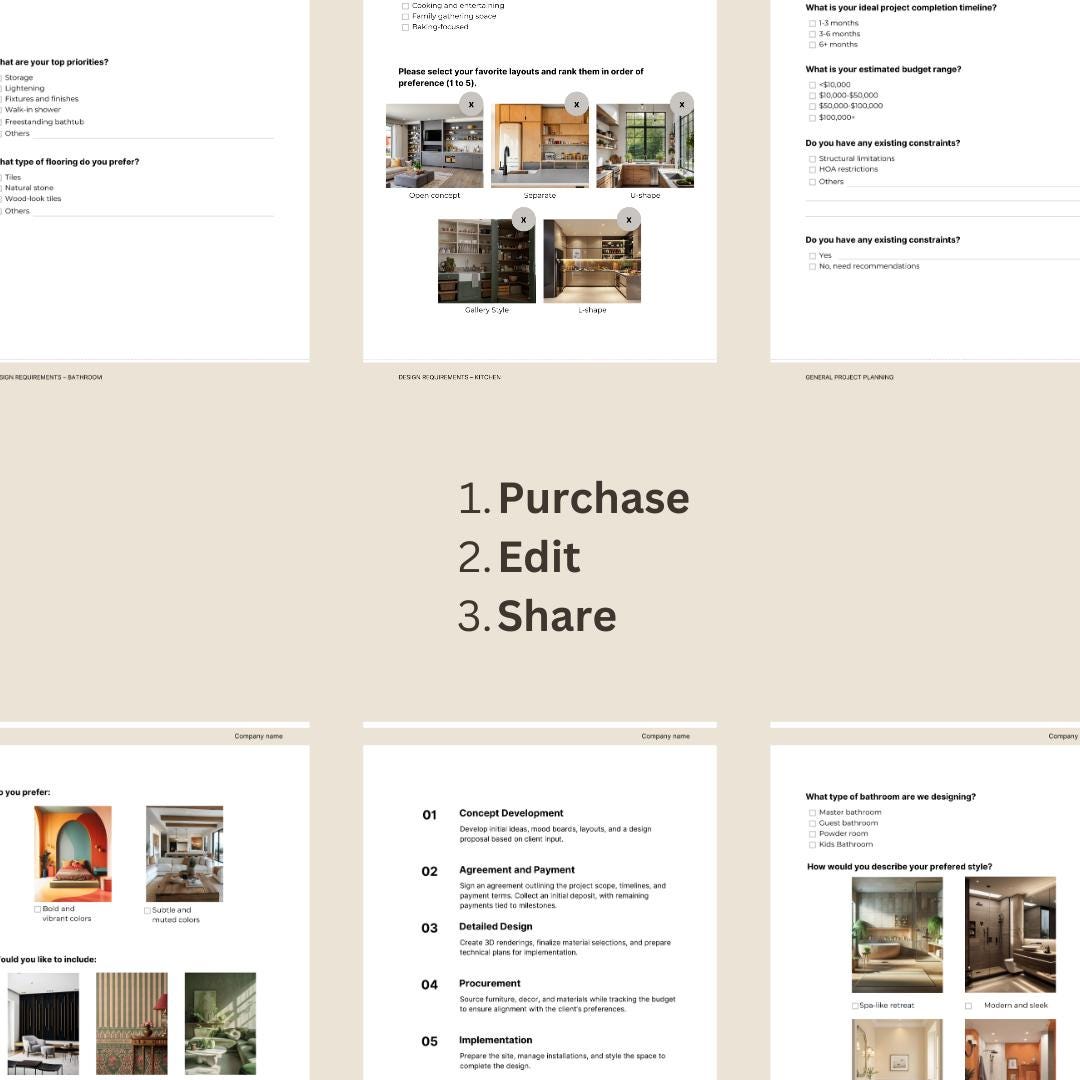 Interior Design Client Questionnaire - Canva Discovery Form ...