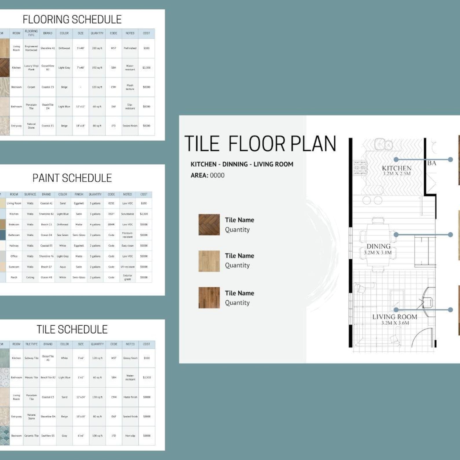 Interior Design Editable FF&E Template, Furniture Fixture and Finishes ...