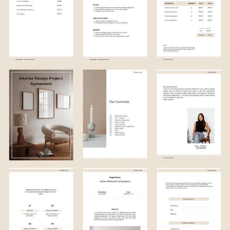Interior Design Agreement Template | Modern E-design Contract ...