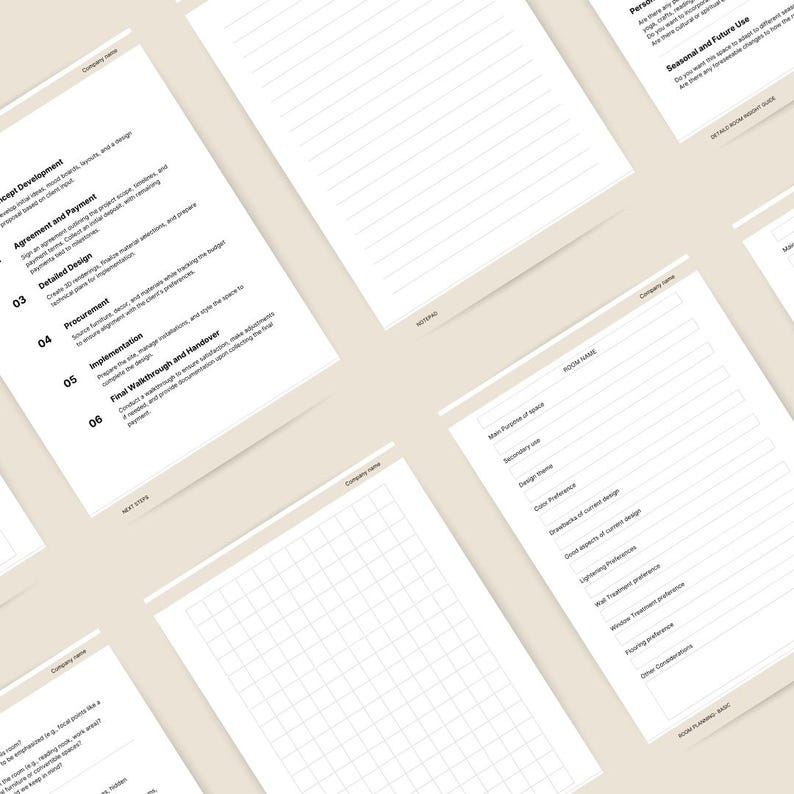 Interior Design Client Consultation Notebook | Onboarding Template ...