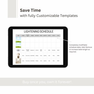 Interior Design Furniture, Fixtures and Finishes Schedule Template for ...