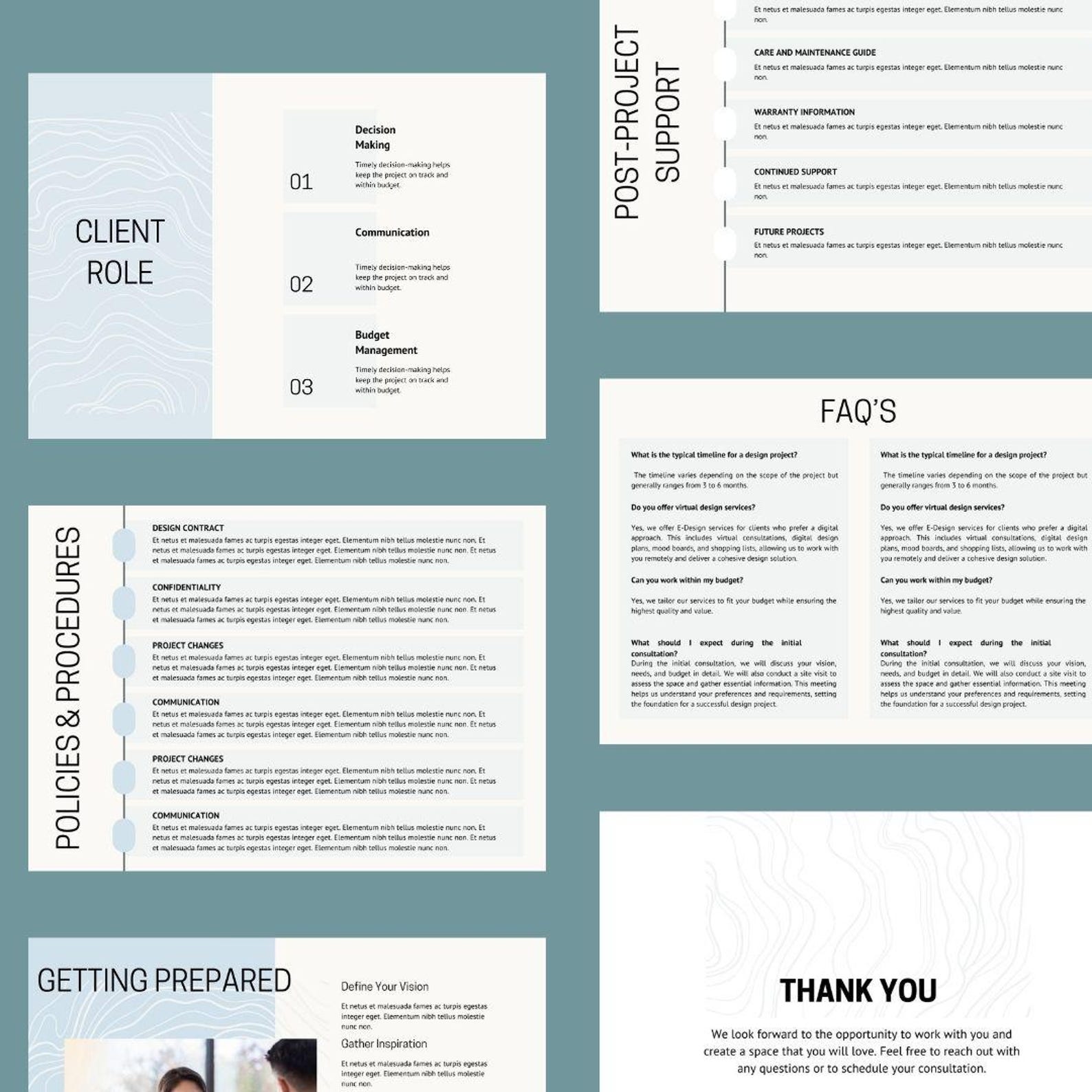 Interior Design Welcome Guide, Welcome Packet, Canva Template, Client ...