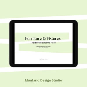 Interior Design Furniture, Fixtures and Finishes Schedule Template for ...