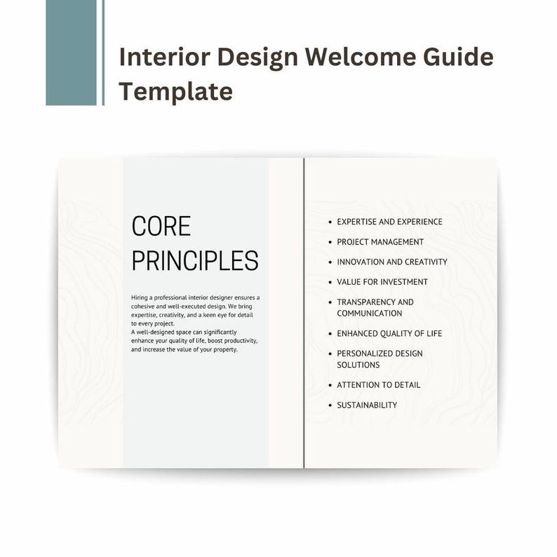 Interior Design Welcome Guide, Welcome Packet, Canva Template, Client ...