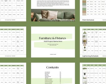 Interior Design Furniture, Fixtures and Finishes Schedule Template for ...