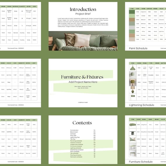 Furniture Schedule Template Inclusive Design Kit | Universal Access