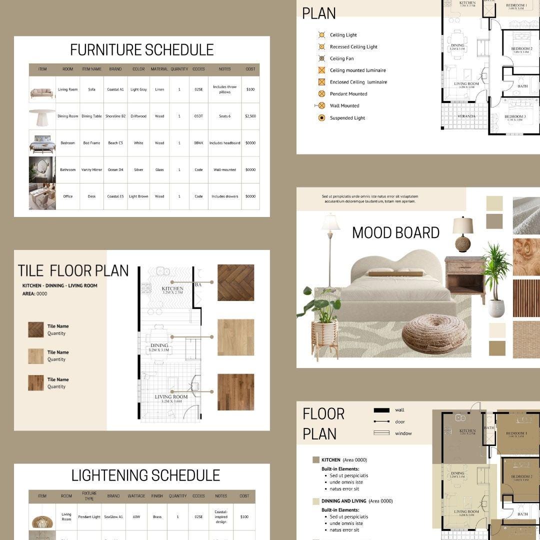 Interior Design FF&E Schedule Template – Furniture, Fixtures, and ...