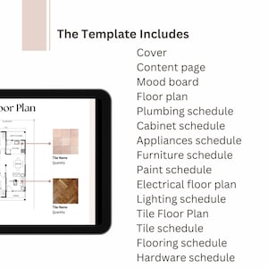 Interior Design Furniture, Fixtures and Finishes Schedule Template for ...