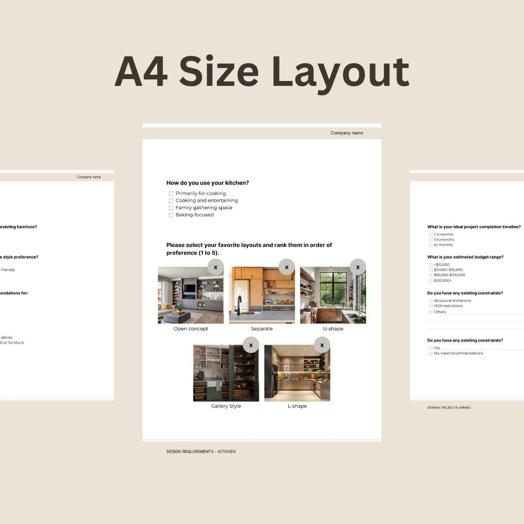Interior Design Client Questionnaire - Canva Discovery Form ...