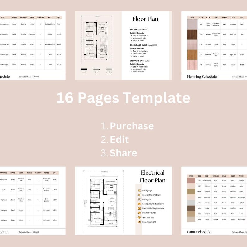 FFE Schedule Template for Interior Designers - Furniture, Fixtures ...