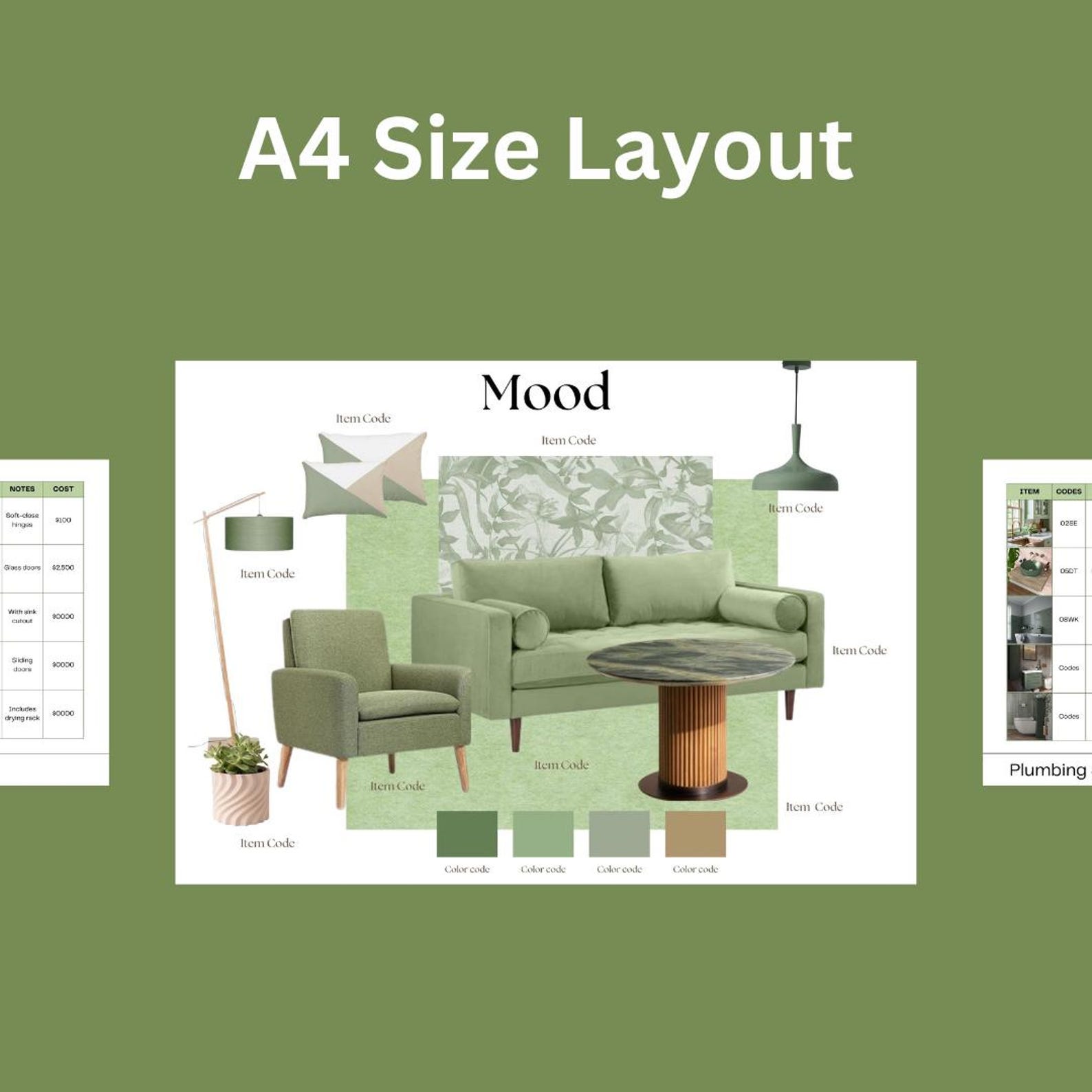 Interior Design Furniture, Fixtures and Finishes Schedule Template for ...