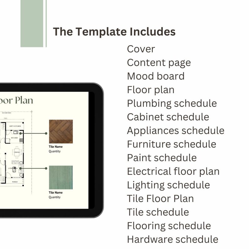 Interior Design Furniture, Fixtures and Finishes Schedule Template for ...