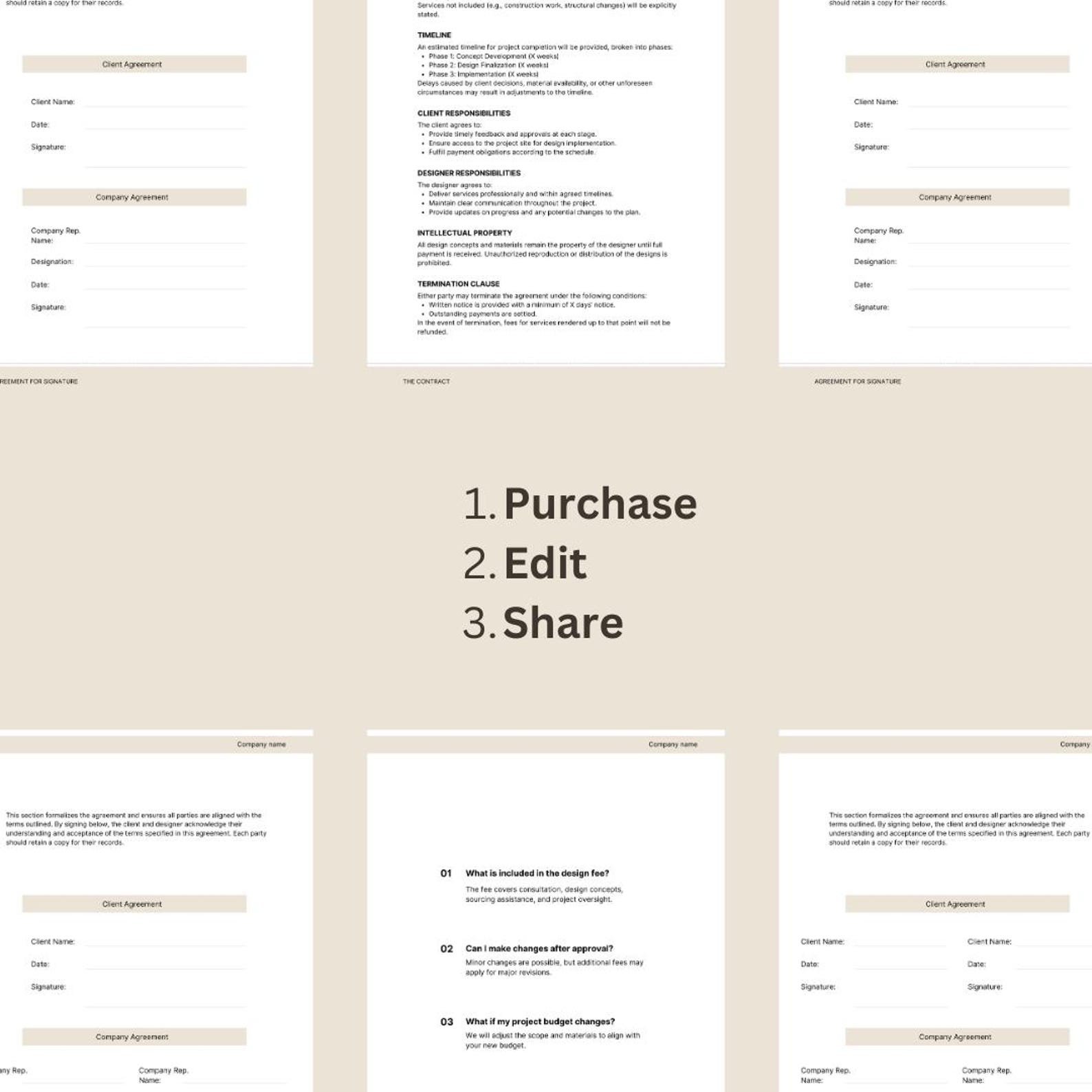 Interior Design Agreement Template | Modern E-design Contract ...