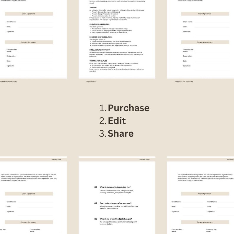 Interior Design Agreement Template | Modern E-design Contract ...