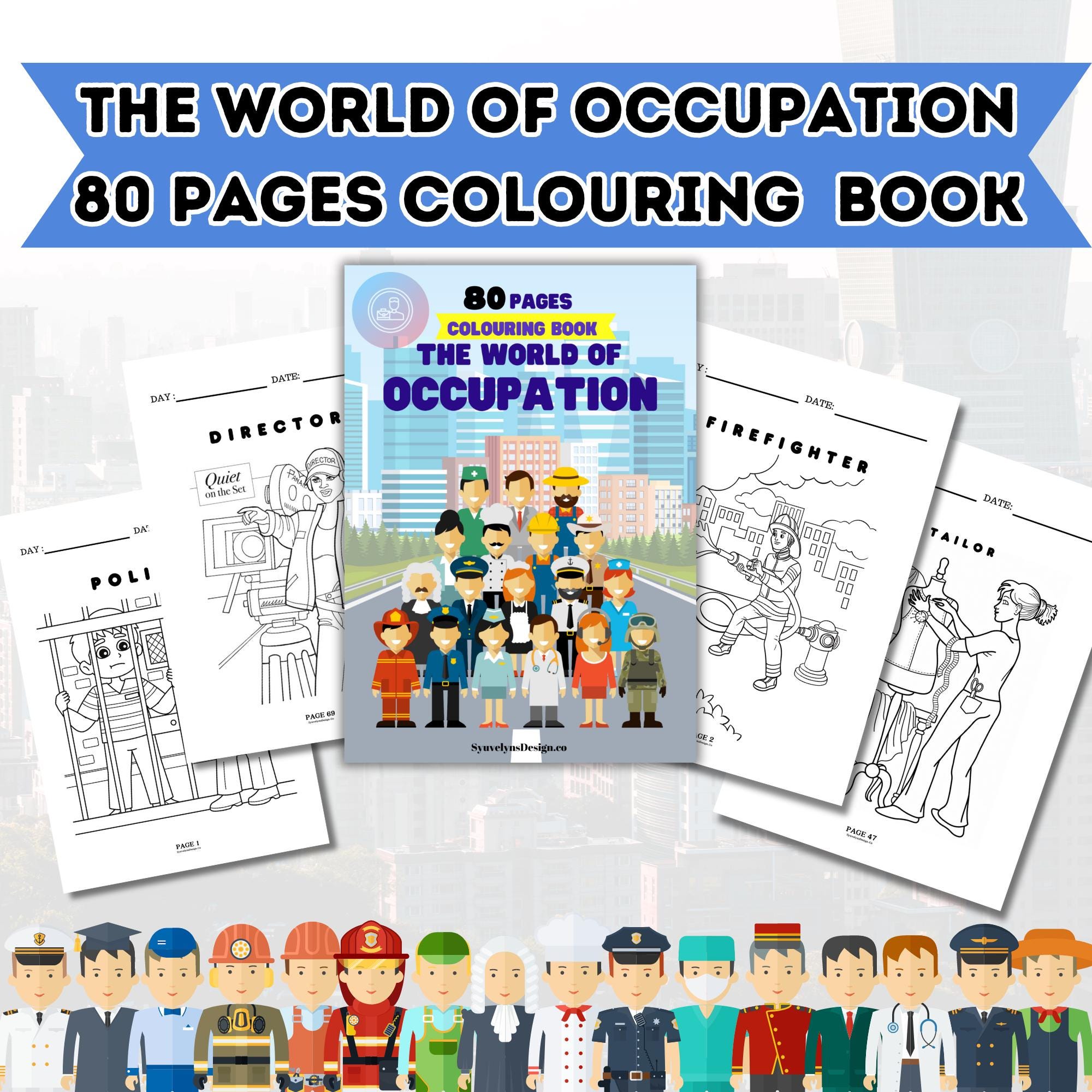 Occupation Coloring Pages Book Activities Printables School Project ...