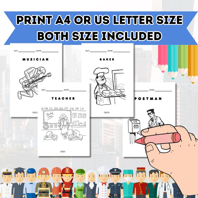 Occupation Coloring Pages Book Activities Printables School Project ...