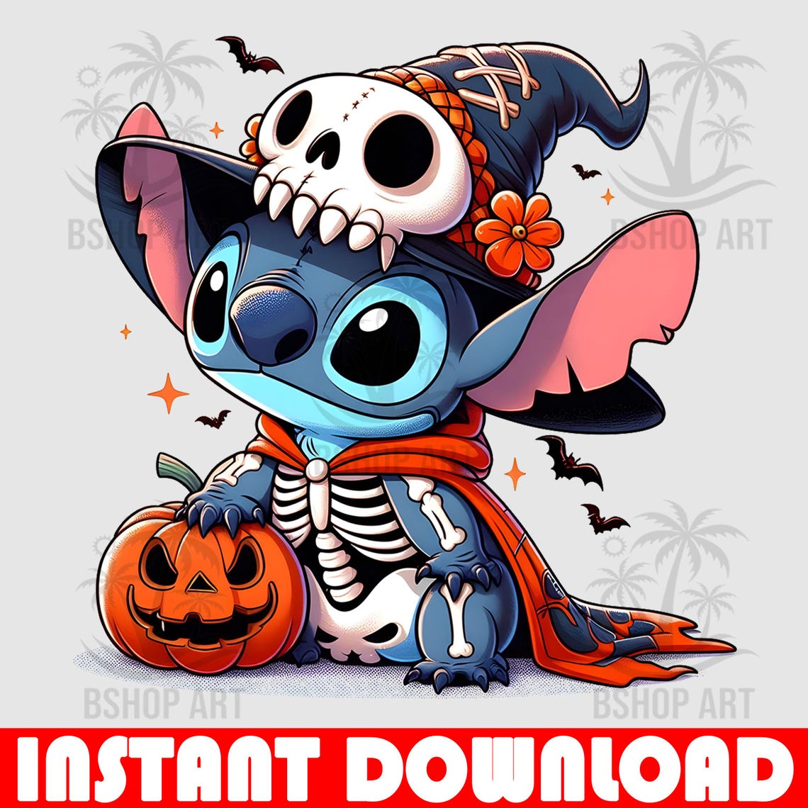 Stitch Halloween PNG Digital Sublimation Design Instant Download ...