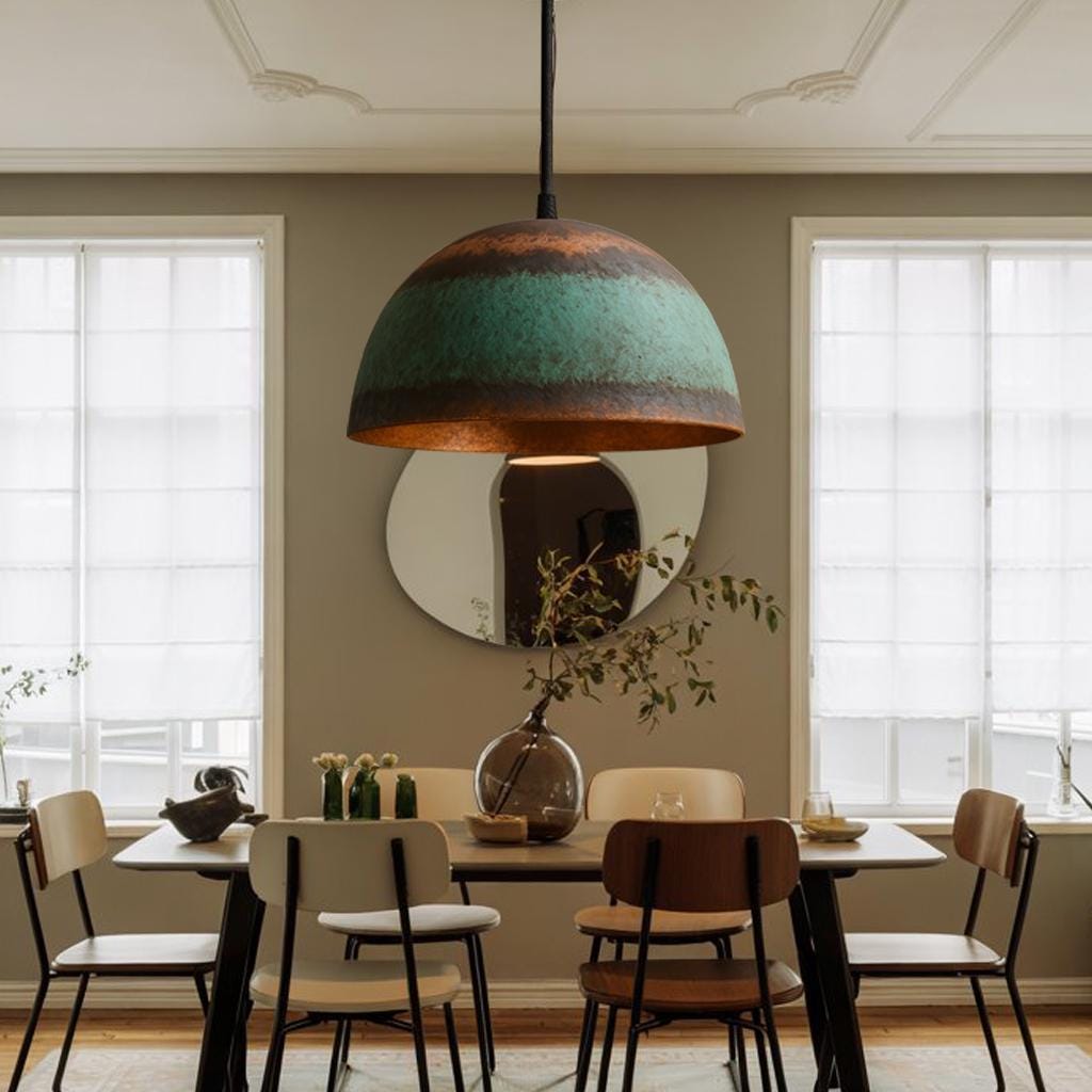 Handmade Rustic Copper Pendant Light: Patina Farmhouse Lighting - Etsy