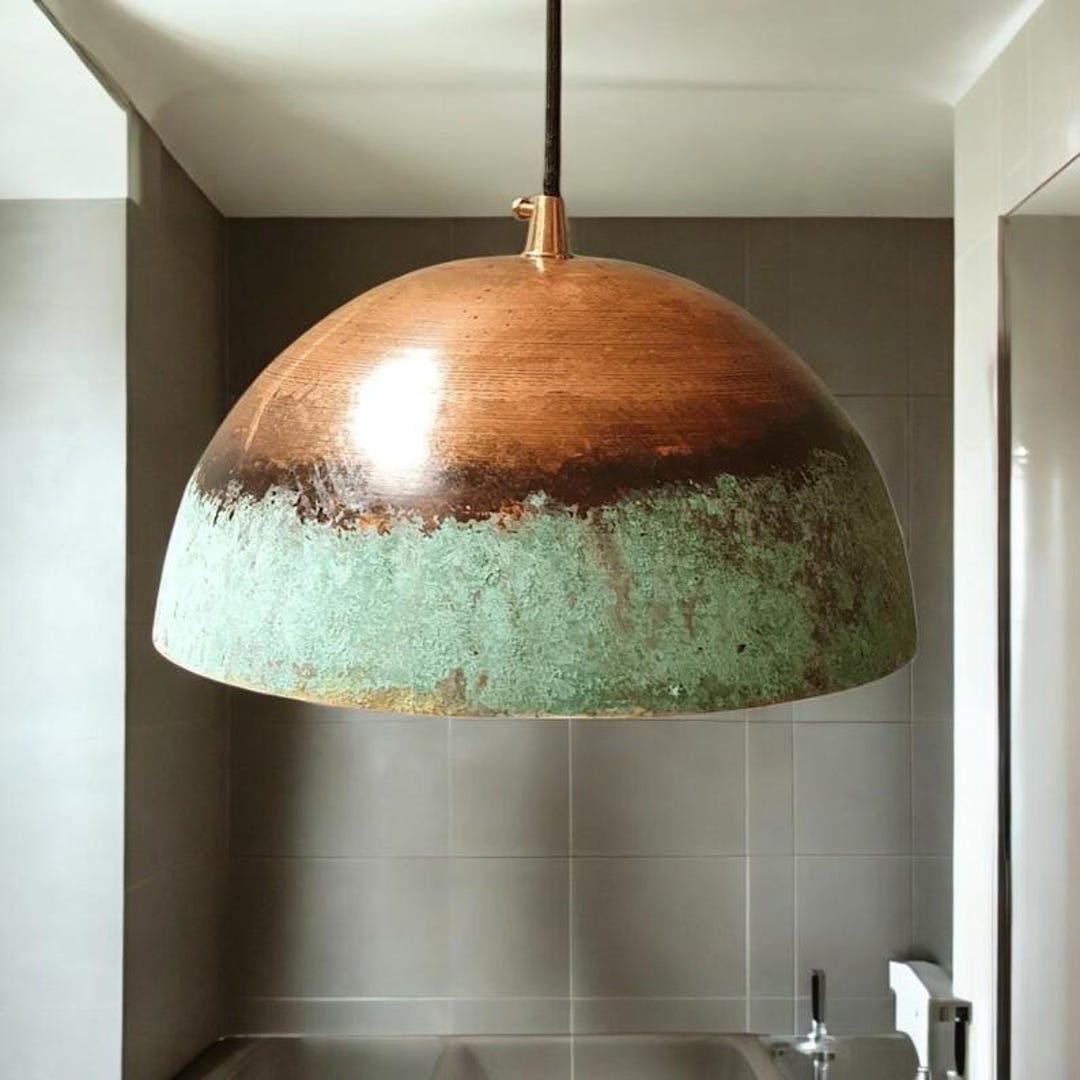 Handcrafted Copper Island Kitchen Lighting, Copper Pendant Light ...