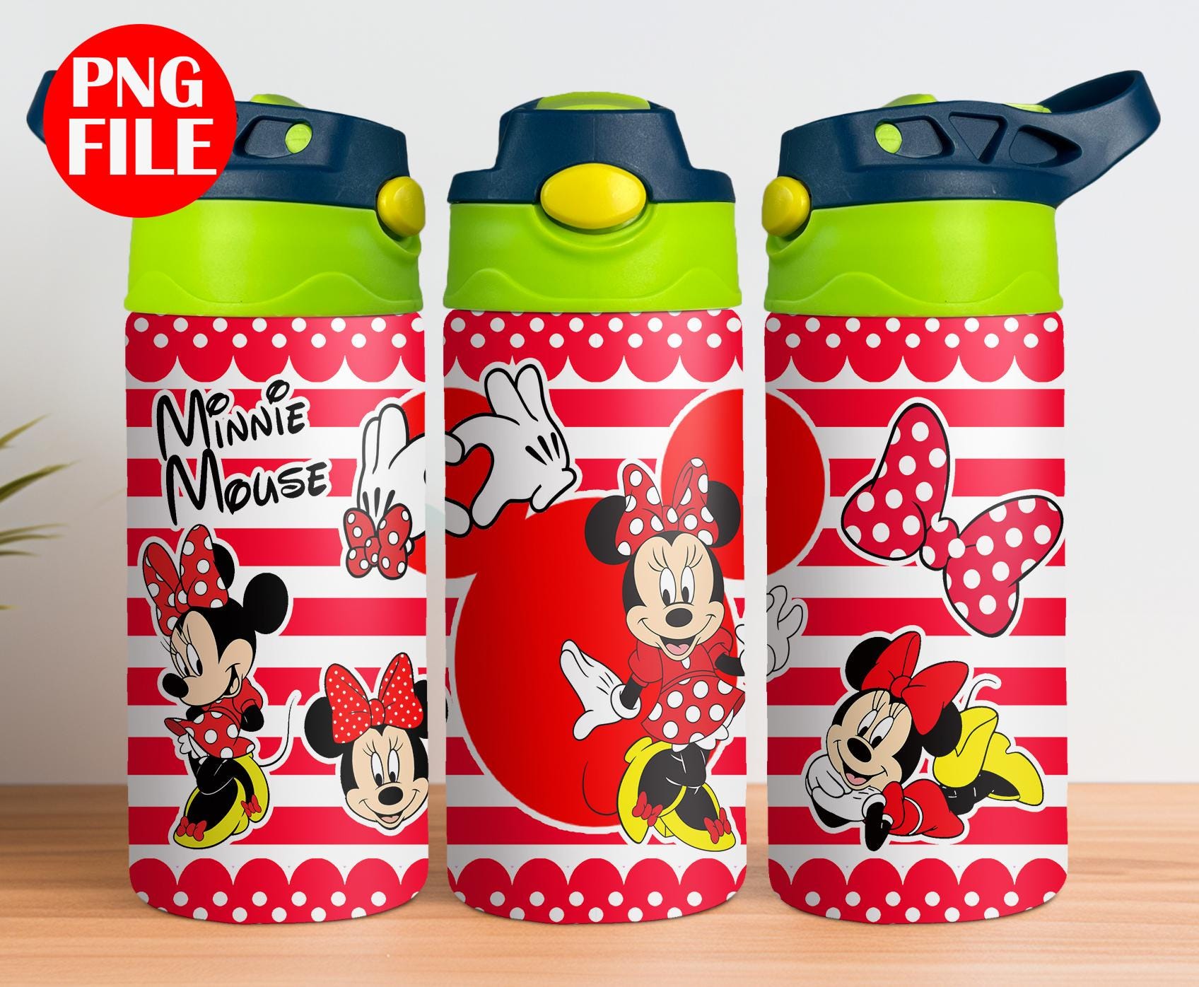 Minnie Mouse 12oz Tumbler Wrap PNG Kids Cartoon Sublimation 12oz ...