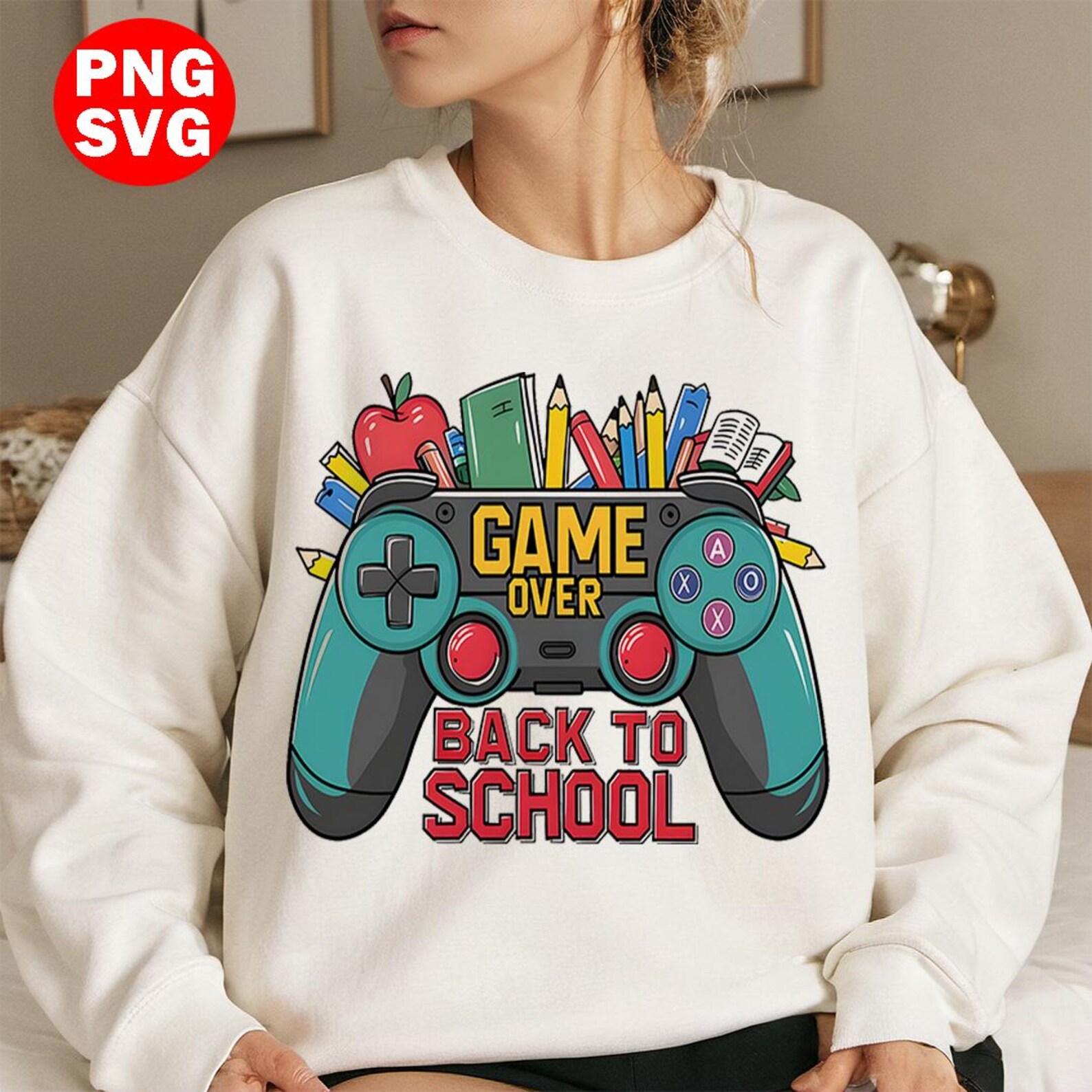 Game Over Back to School PNG Sublimation Design Download, Welcome Back ...