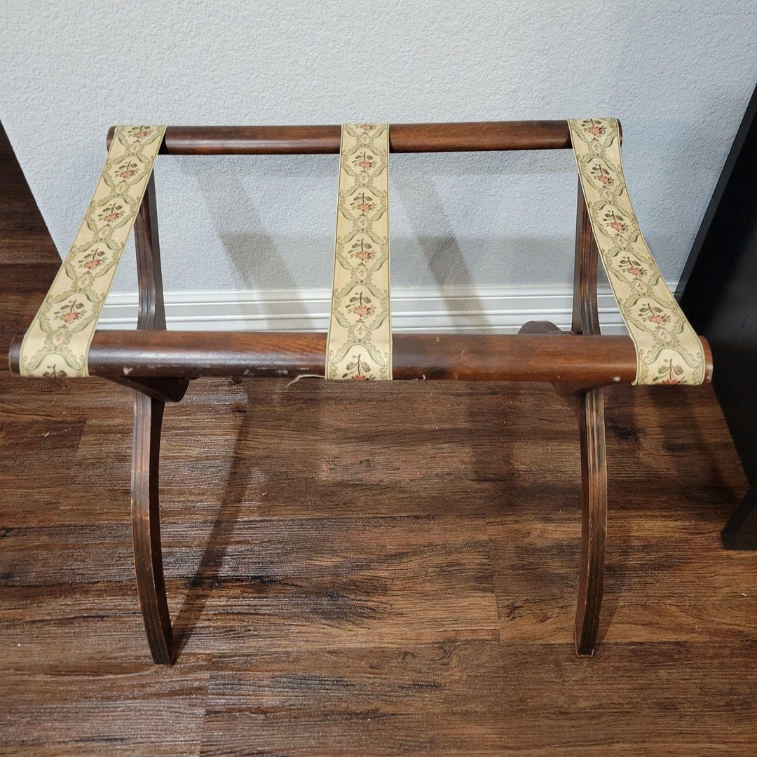 Vintage Mid Century Butler Folding Luggage Rack Suitcase Stand FLAWED ...