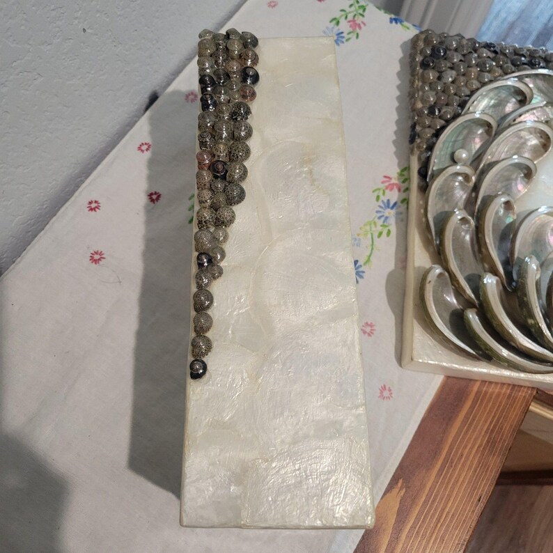 Vintage Capiz Shell Box Abalone Shell and Pearl Decoration Large 10.75" X 5" SEA - Etsy