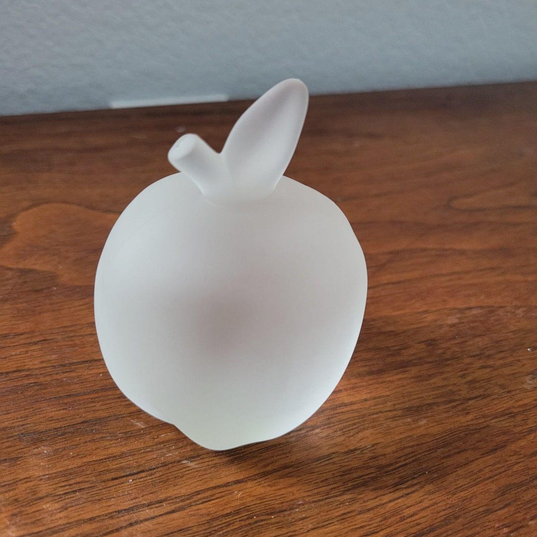 Kristaluxus Paperweight Frosted Lead Crystal Apple Antique Made in ...