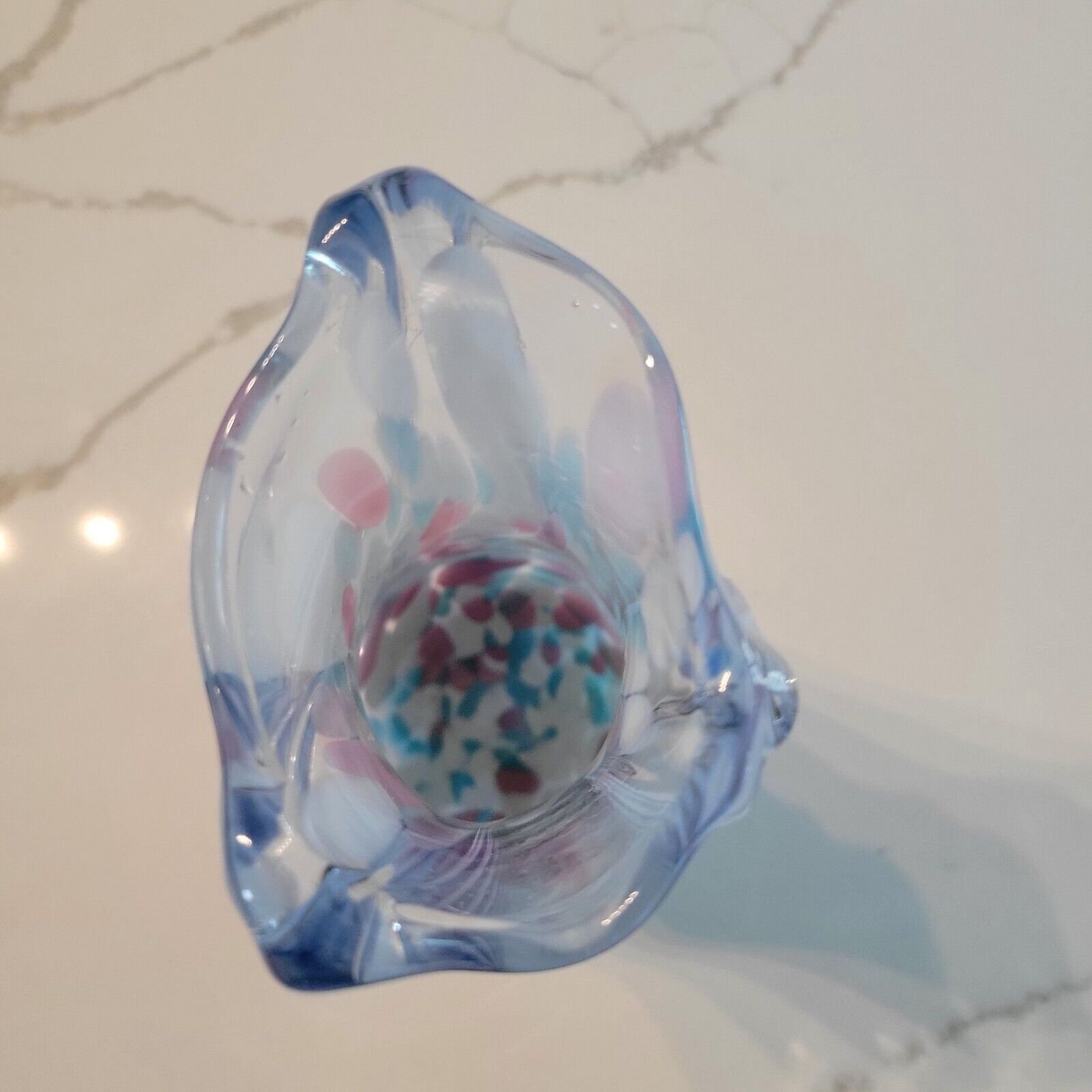 Vtg Hand Blown Confetti Splatter Multicolor Glass Swung Vase - Etsy