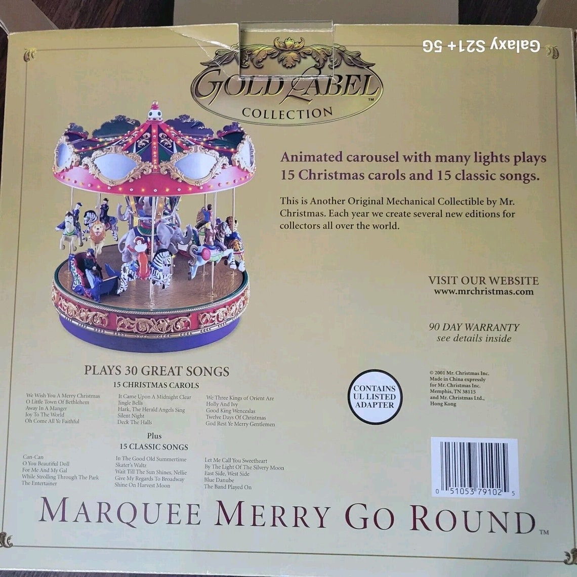 Mr. Christmas Gold Label Collection Marquee Merry Go Round 2001 ...