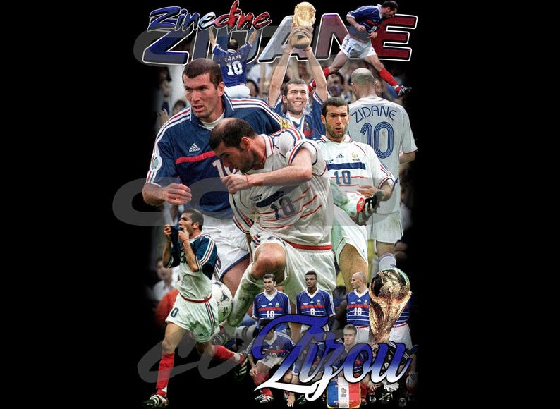 Zinedine Zidane T-shirt Design PNG - Etsy