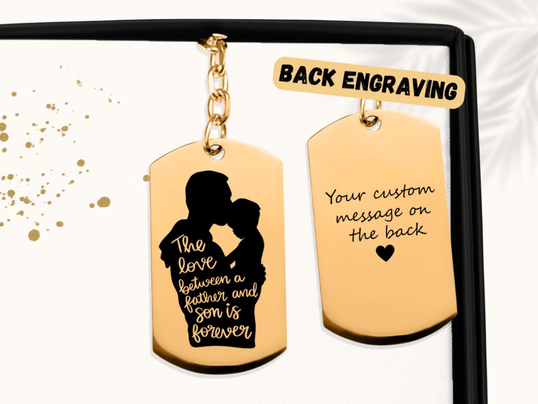 Personalized Father & Son Keychain: Engraved Hypoallergenic Stainless ...