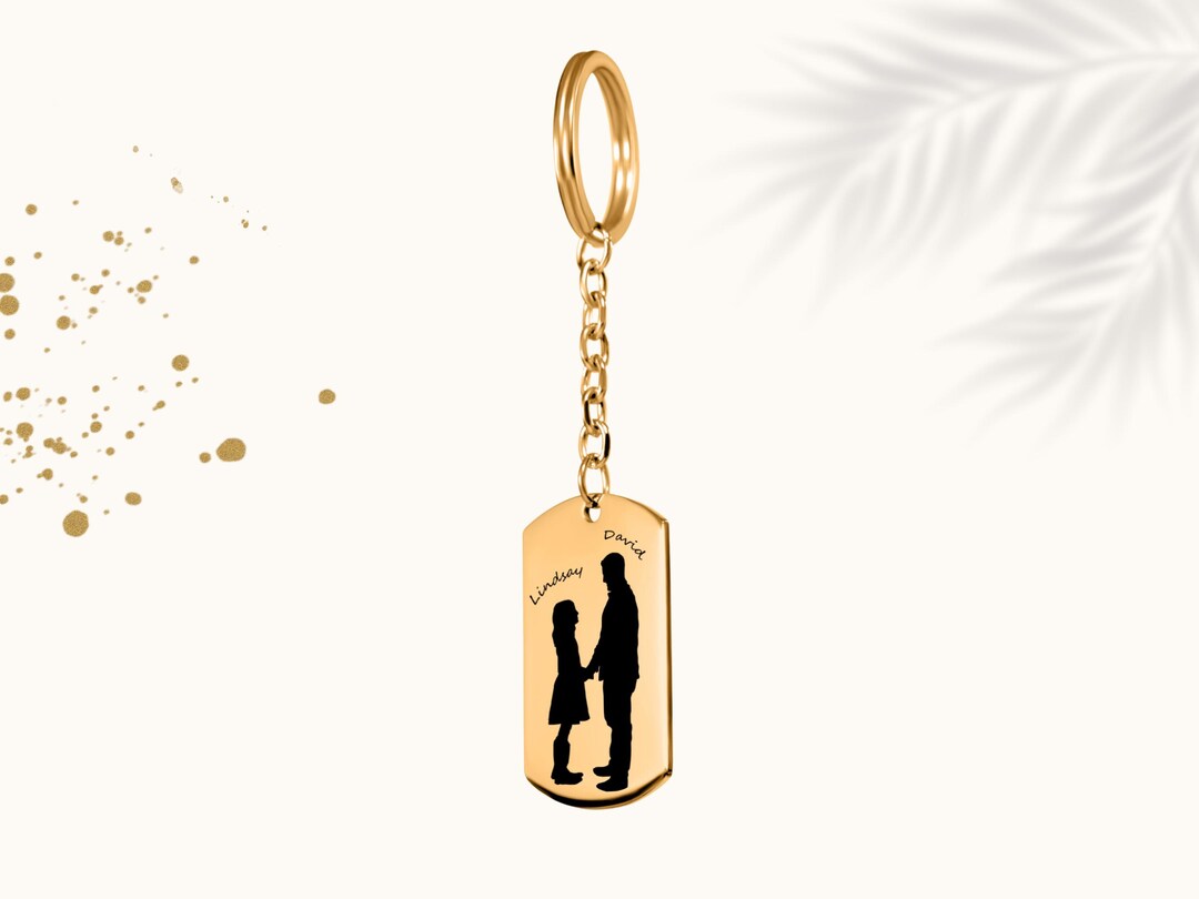 Personalized Father Daughter Keychain: Engraved Stainless Steel Gift - Etsy