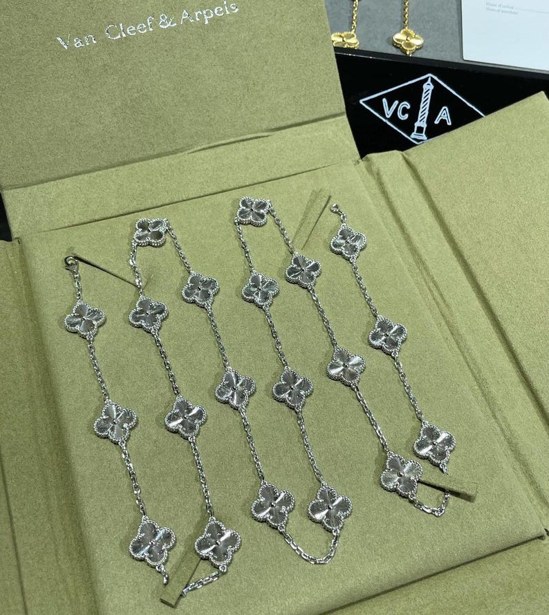 Vintage VCA Alhambra 18K Yellow Gold Clover 20 Pattern Necklace - Etsy