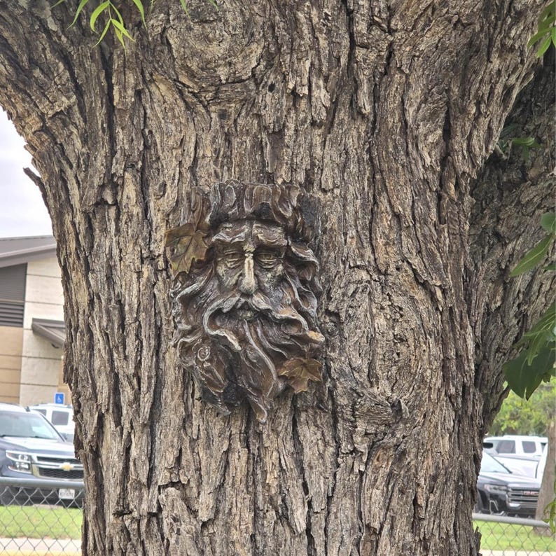 Whimsical Tree Face Sculpture Old Man Tree Hanging Flower Planter-yard ...