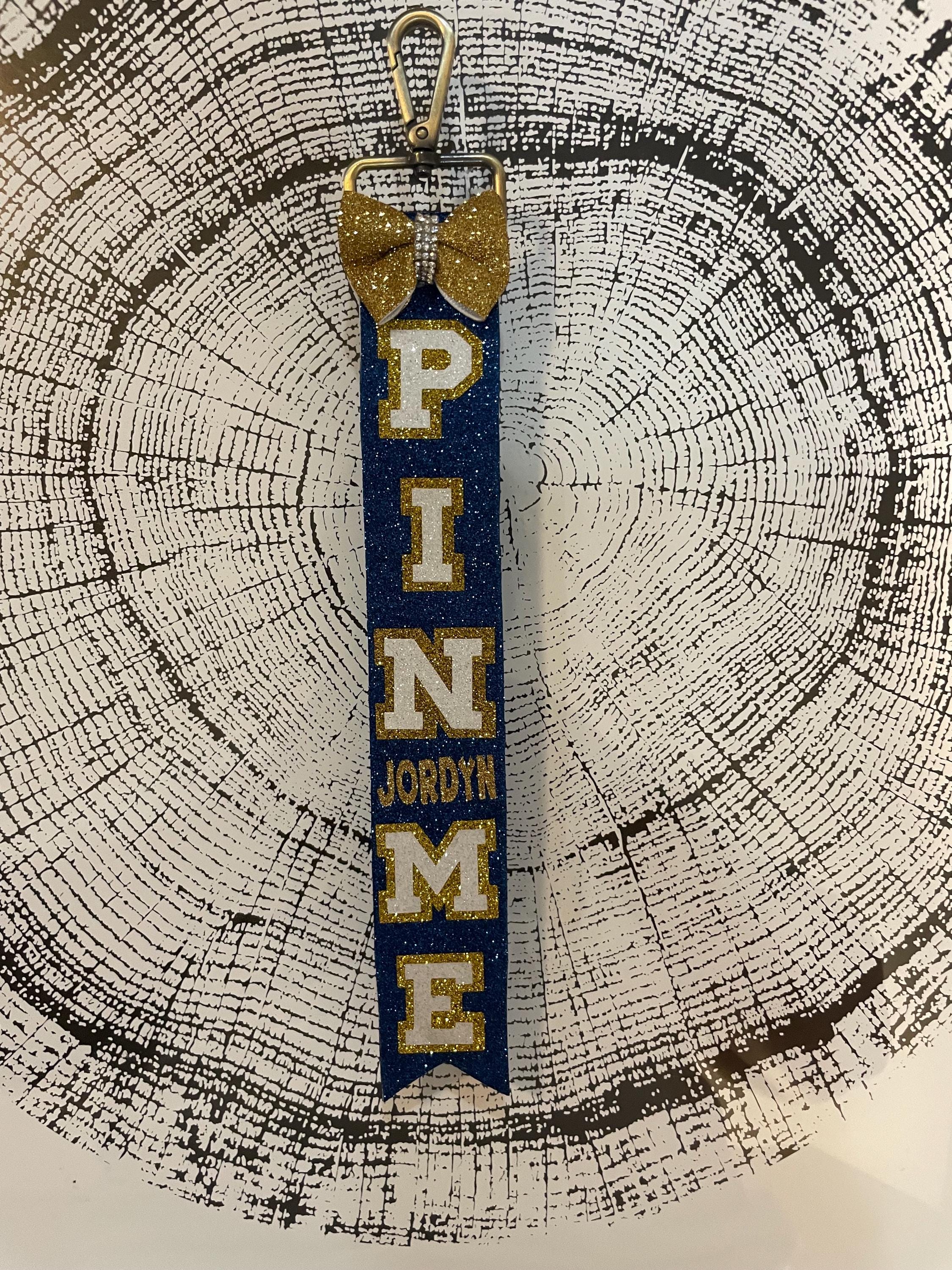 Pin Me Ribbons, Pin Me Bows, Pin Me Bag Tags, Cheer Gifts, Cheer Swag ...