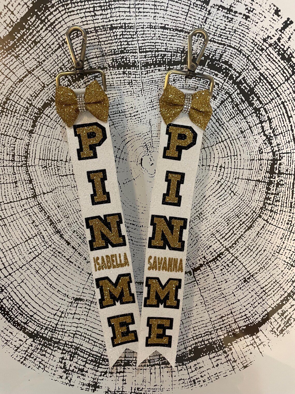 Pin Me Ribbons, Pin Me Bows, Pin Me Bag Tags, Cheer Gifts, Cheer Swag, Good Luck Pins ...