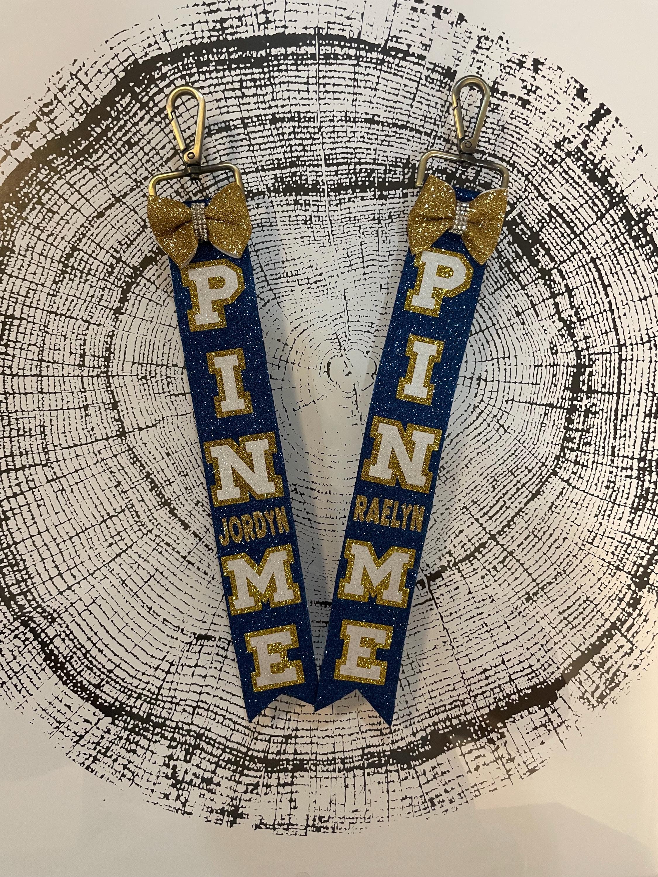 Pin Me Ribbons Pin Me Bows Pin Me Bag Tags Cheer Ts Cheer Swag Good Luck Pins