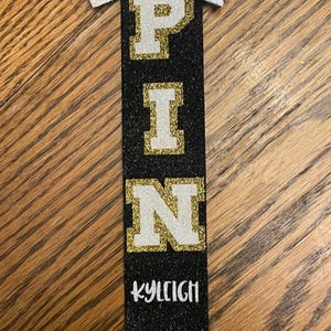 Pin Me Ribbons, Pin Me Bows, Pin Me Bag Tags, Cheer Gifts, Cheer Swag, Good Luck Pins ...