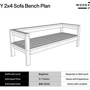 DIY Wooden Indoor Bench Build Plan: 2x4 Lumber (PDF File) - Etsy