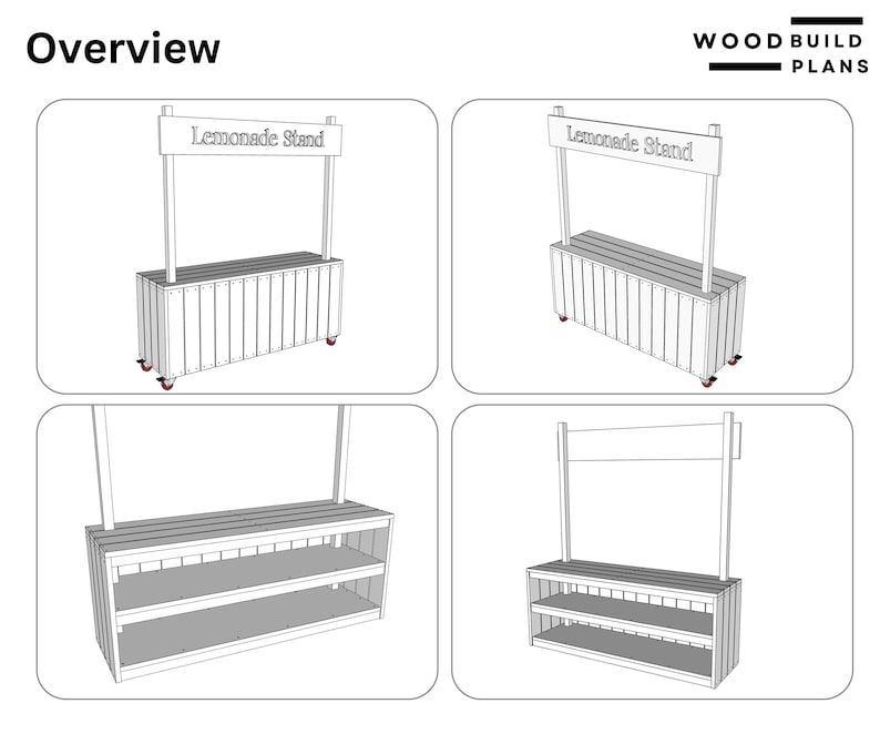 DIY Lemonade Stand Plan: Collapsible Drink Cart Woodworking Guide (PDF ...
