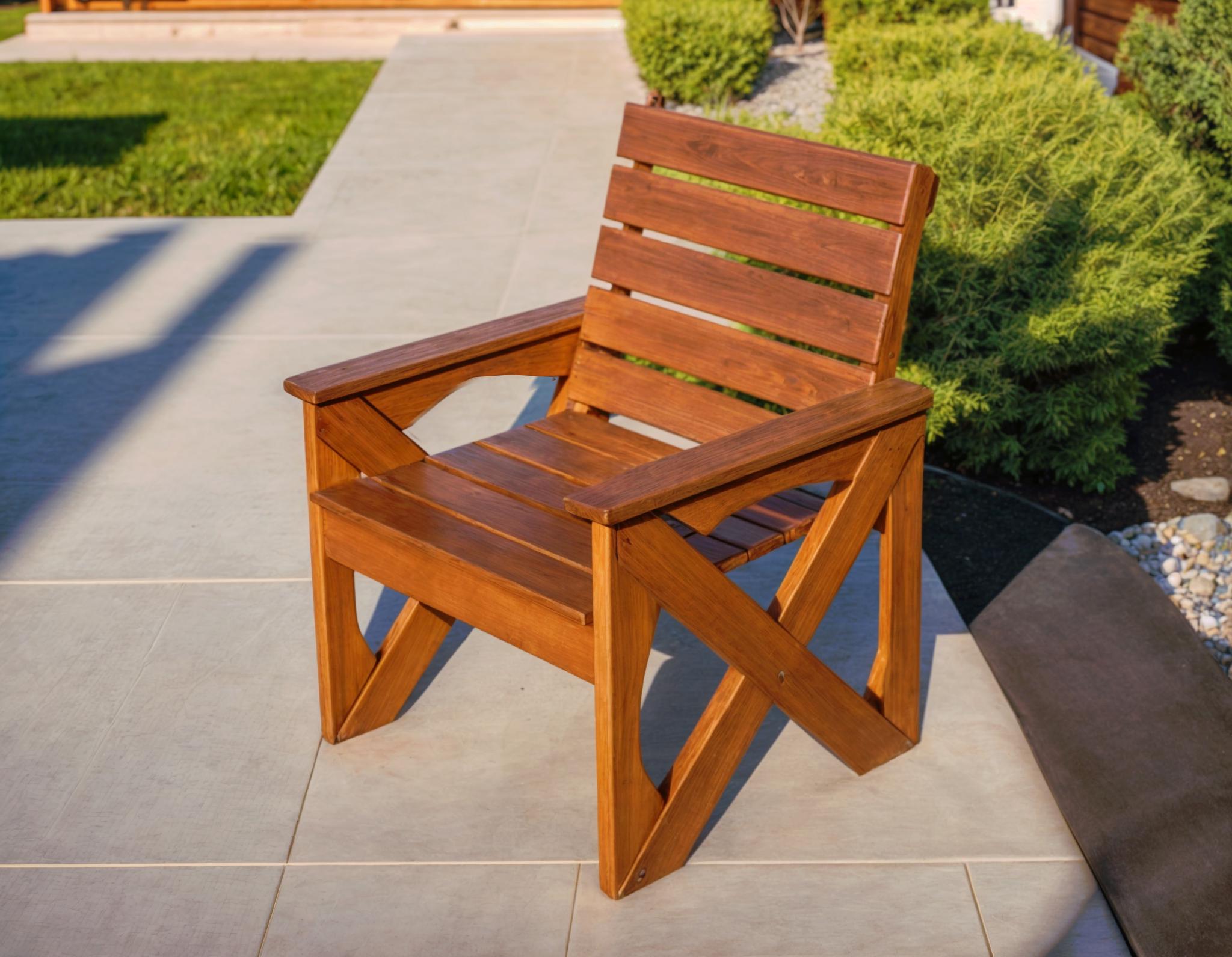 Deck Chair & Side Table Woodworking Plans: Rustic X-brace Design (PDF ...