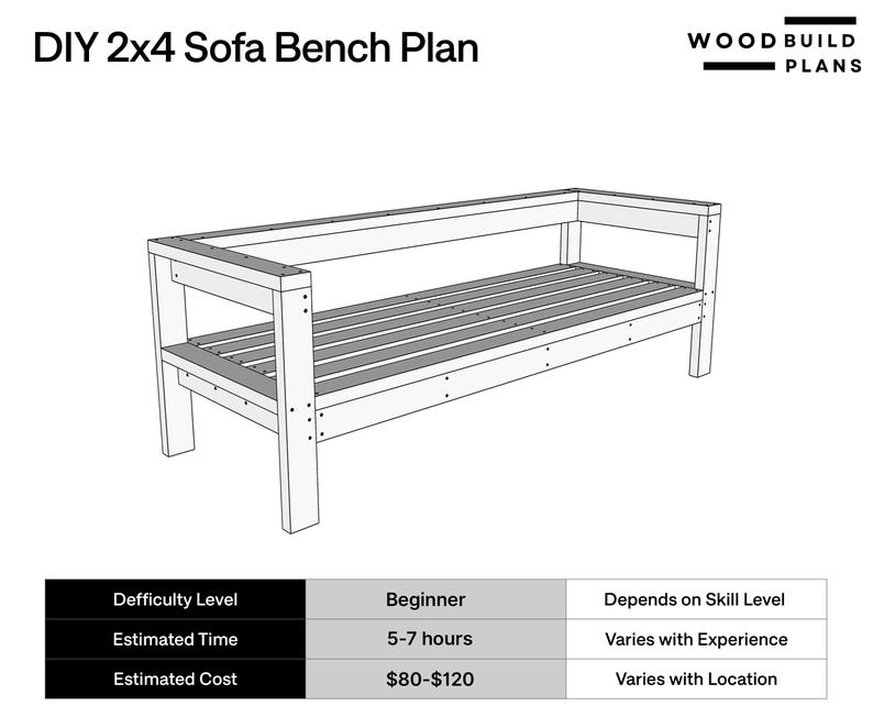 DIY Wooden Bench Build Plan - Outdoor Bench Plan - Digital Build Plans ...