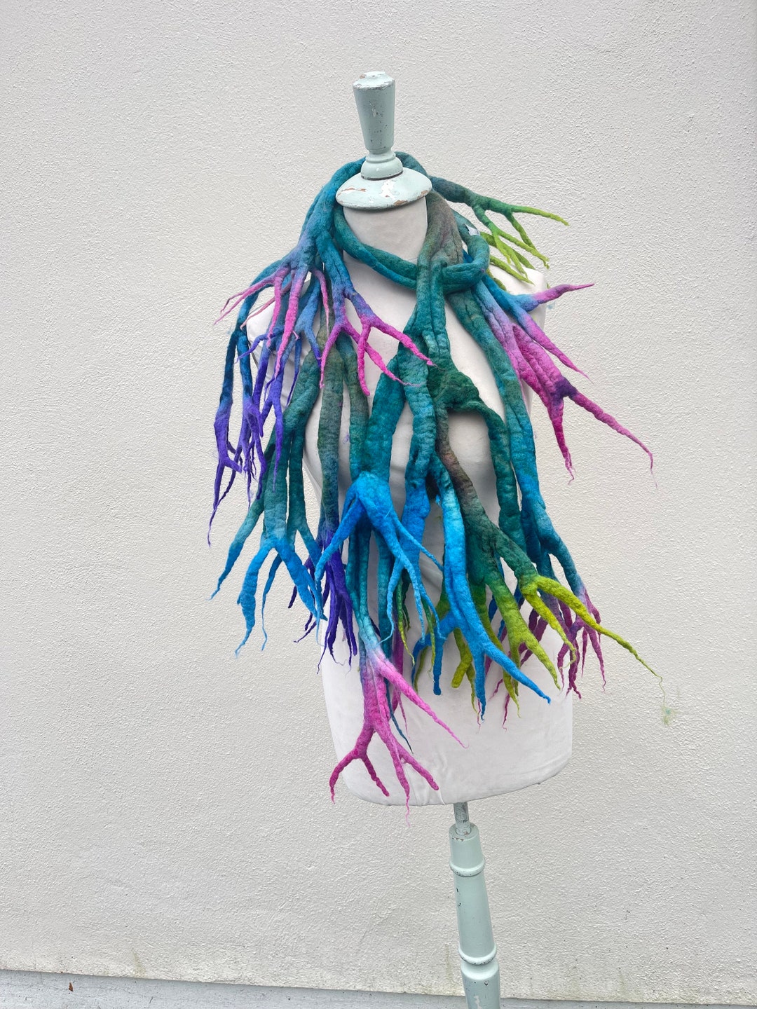 LONG SIZE SCARF, Silk Felt Scarf, Handmade Gift, Scarf for Grandma ...