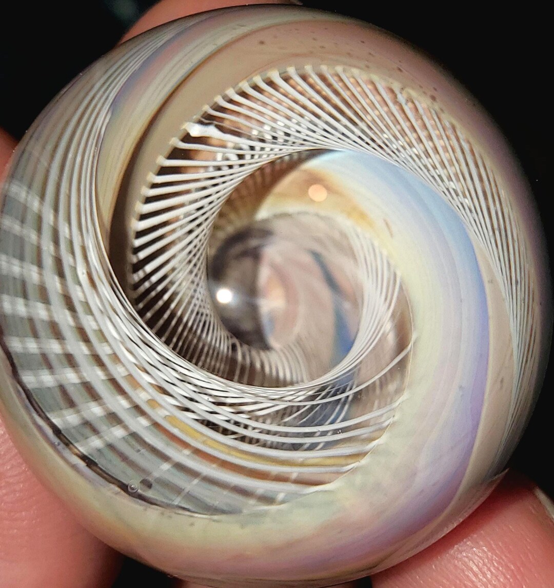 1.36" Vortex Marble With Moiré Pattern and Electrum Ribbon Patterns - Etsy