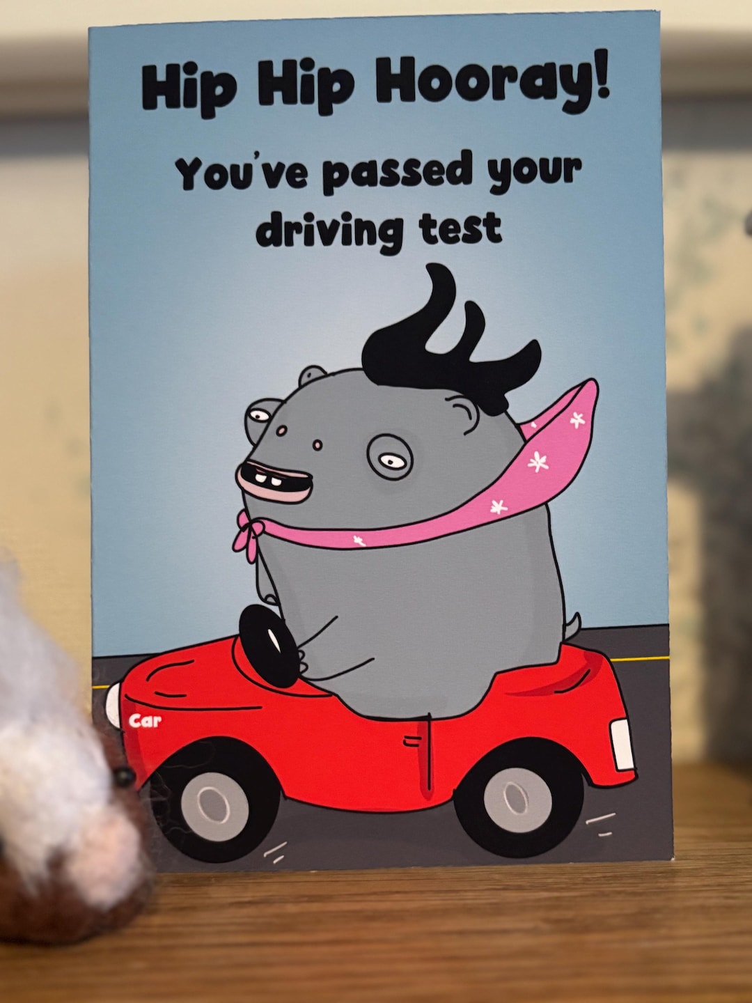 Funny Hippo Passed Driving Test Card. Printed on Premium 300gsm Matte ...