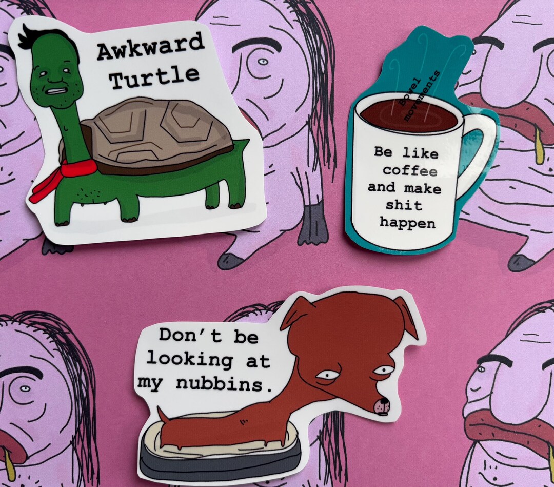 3 Funny Weird Vinyl Stickers With Thick Clear Vinyl Film Cover Applied ...