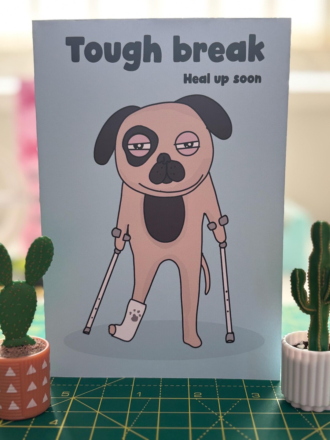 Funny Broken Bone Get Well Card: Dog Leg Pun, 300gsm Matte - Etsy