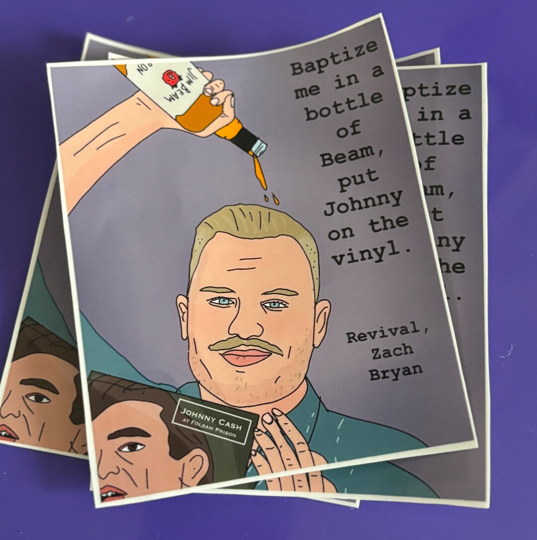 Zach Bryan Vinyl Sticker. Revival Art Fan Drawn by Myself. Bottle of ...