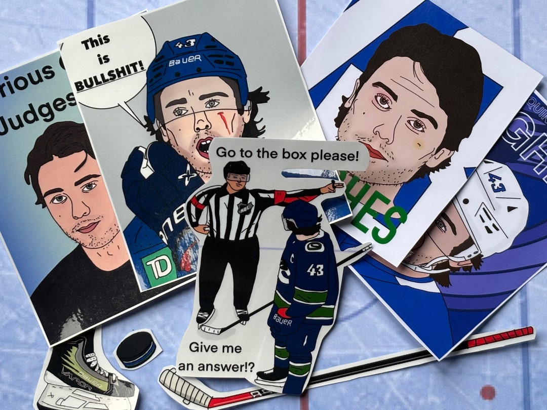 Quinn Hughes Hockey Sticker Bundle. Vancouver Canucks Captain Sticker ...